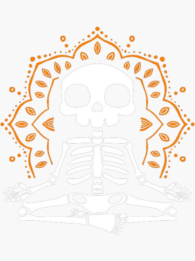 "Mandala Meditating Skeleton " Sticker for Sale by kristerrr1 | Redbubble