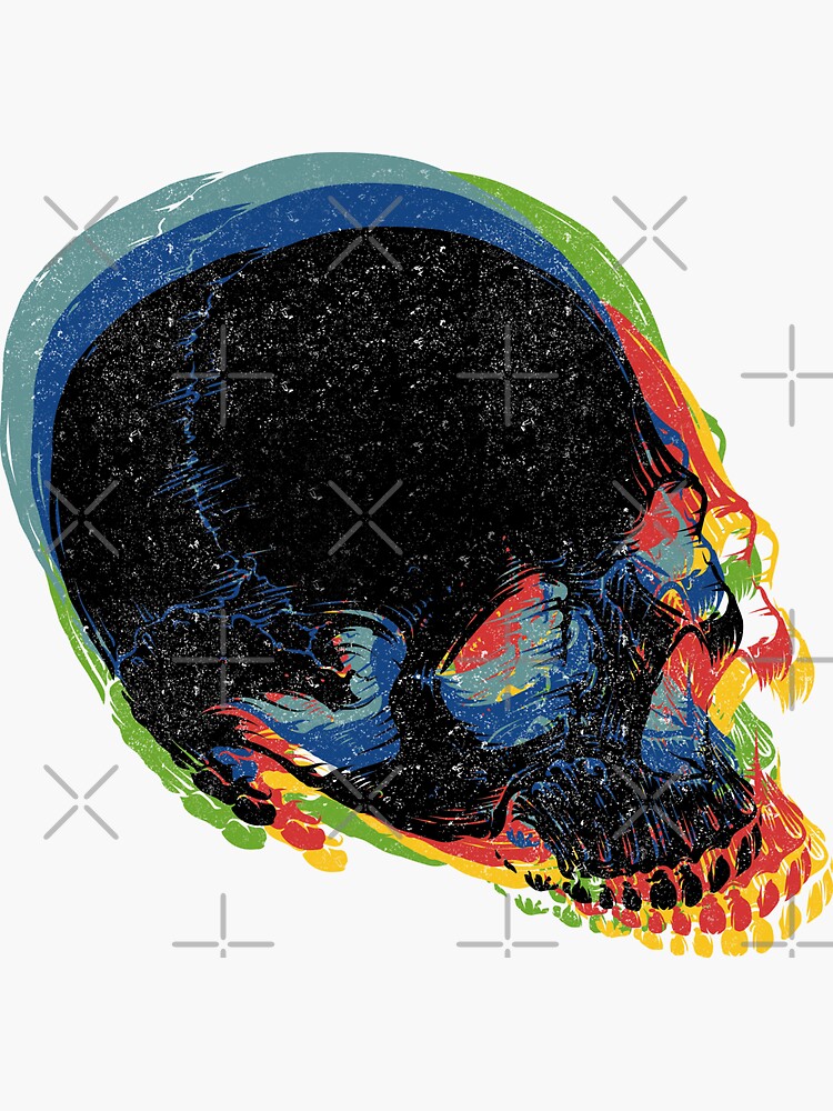 "Skull blurred down" Sticker by rampad1 | Redbubble