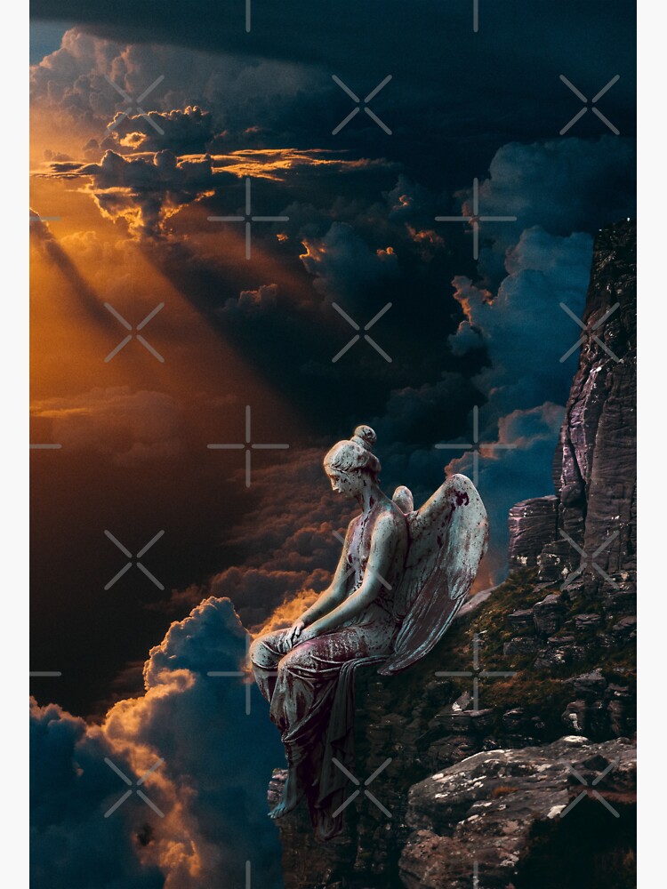 "Angel on the cliff" Sticker for Sale by DokeeParadoks | Redbubble