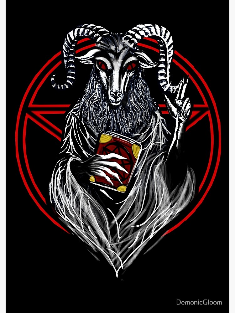 "Gothic Demon Devil goat, Red pentigram and spell book " Photographic ...