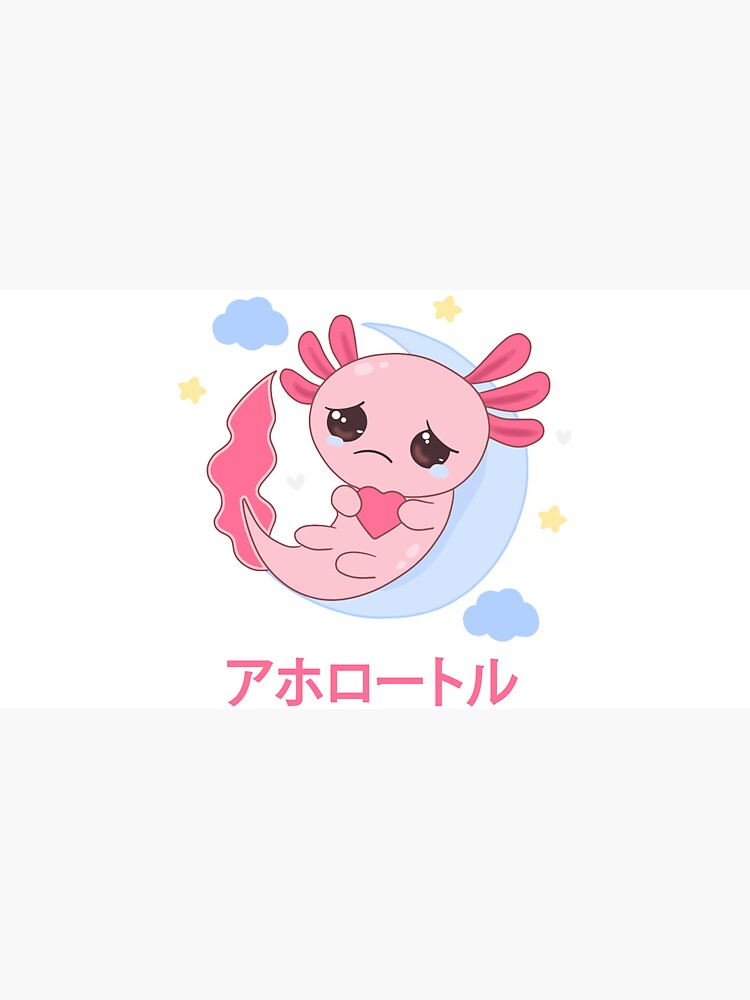 "Axolotl Shirt Kawaii Japanese Anime Aesthetic Sad Axolotl" Cap for ...
