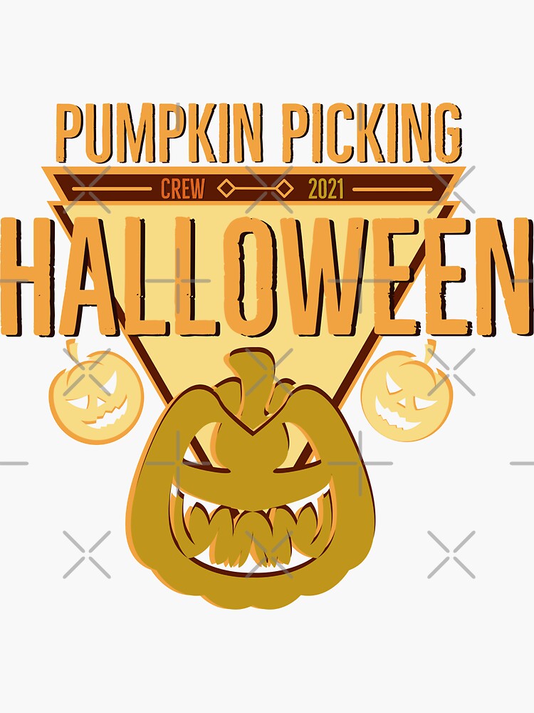 "Pumpkin picking crew 2021"colour style"" Sticker for Sale by Carl ...