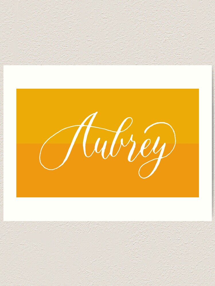 "Aubrey - Modern Calligraphy Name Design" Art Print by cheesim | Redbubble