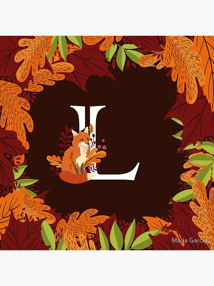 "Letter L Initial Monogram Autumn Fall Fox" Poster for Sale by ...