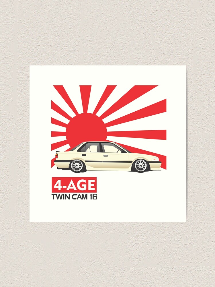 "Classic AE92 Japan JDM Flag " Art Print for Sale by rollagarage ...