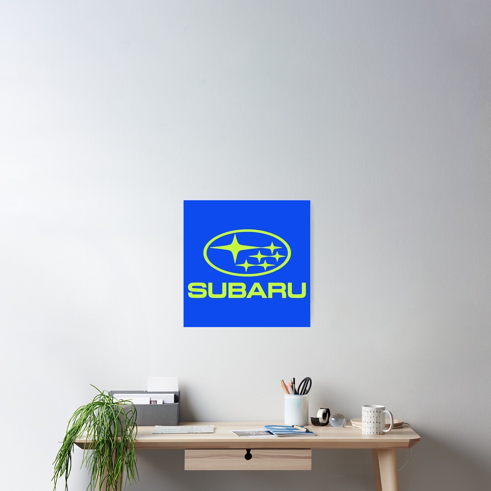 "Subaru neon yellow logo" Poster for Sale by Overspeed | Redbubble