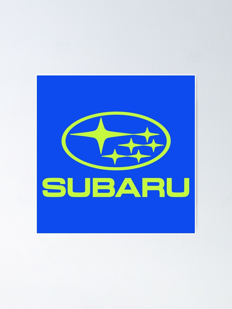 "Subaru neon yellow logo" Poster for Sale by Overspeed | Redbubble