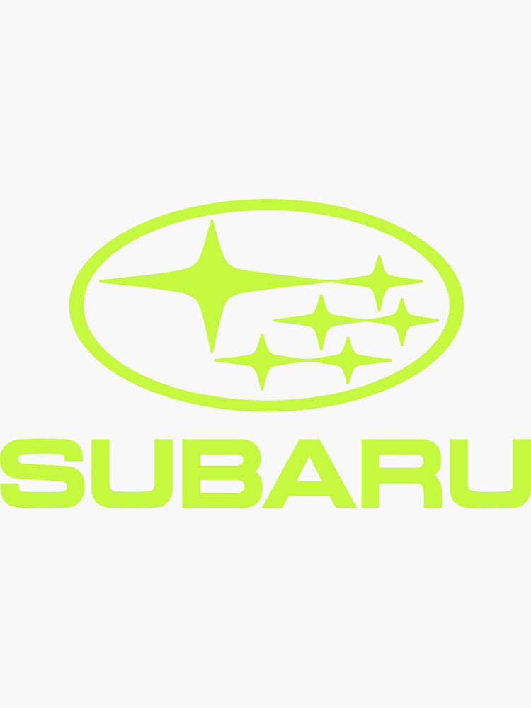 "Subaru neon yellow logo" Sticker for Sale by Overspeed | Redbubble