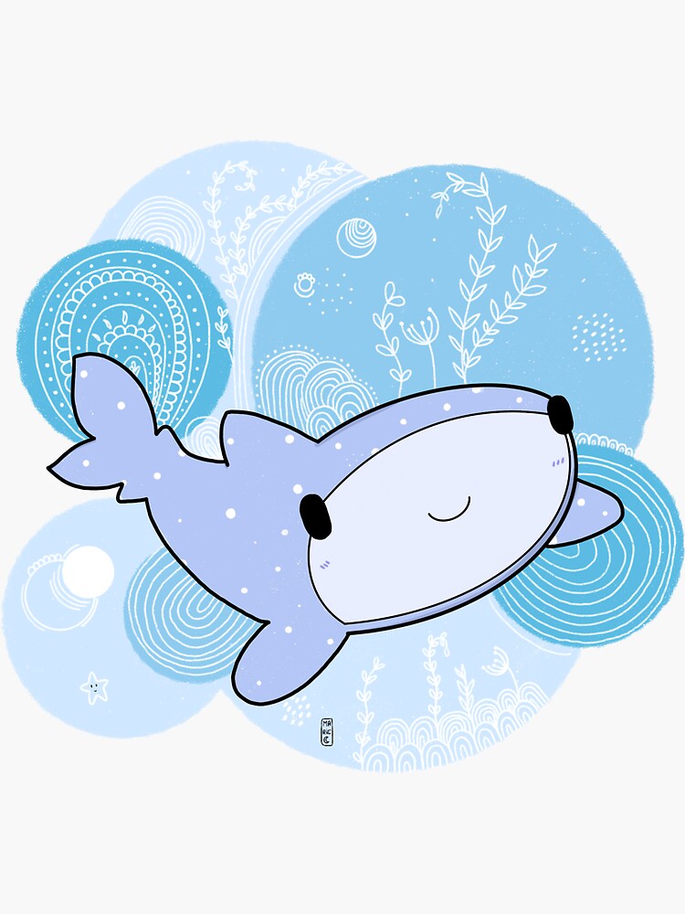"Happy whale shark" Sticker for Sale by moonyymarie | Redbubble