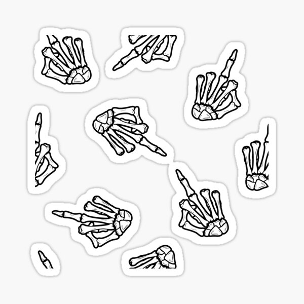 "Purple Skeleton Hand Middle Finger " Sticker for Sale by partysparkle ...