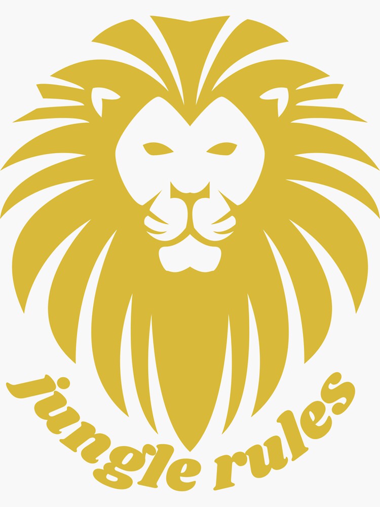 "jungle rules, music and lion gold art style" Sticker for Sale by ...