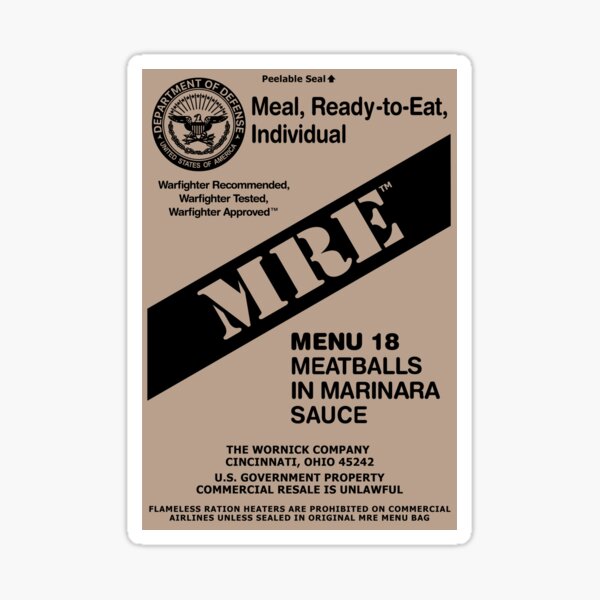 "MRE" Sticker for Sale by fareast | Redbubble