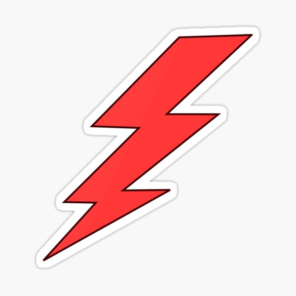 "Red Lightning bolt sticker - For cars" Sticker for Sale by inpeace ...