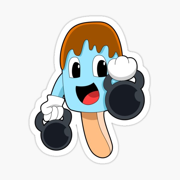 "Popsicle at Strength training with Dumbbells" Sticker by Snabdesign84 ...