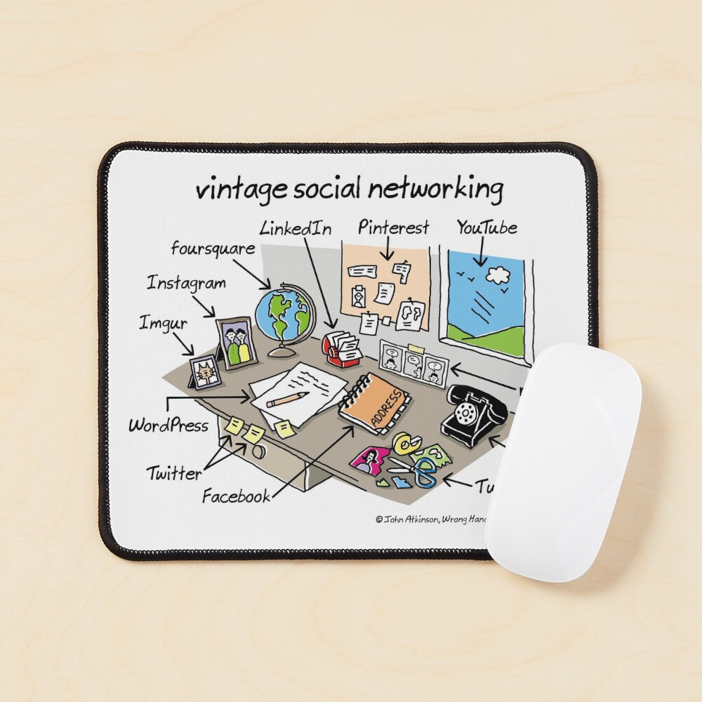 "vintage social networking" Sticker for Sale by WrongHands | Redbubble