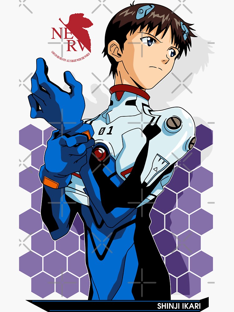 "shinji ikari" Sticker for Sale by cremadesign | Redbubble