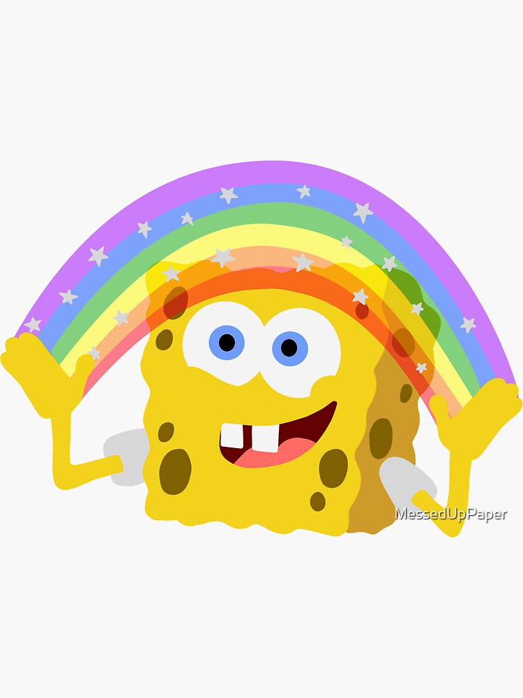 "SpongeBob SquarePants Imagination Rainbow" Sticker for Sale by ...