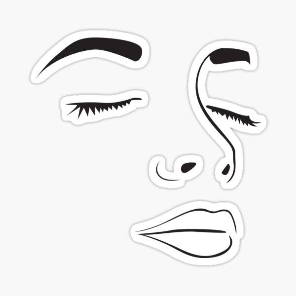 "Female Face Outline" Sticker for Sale by Lineemme | Redbubble