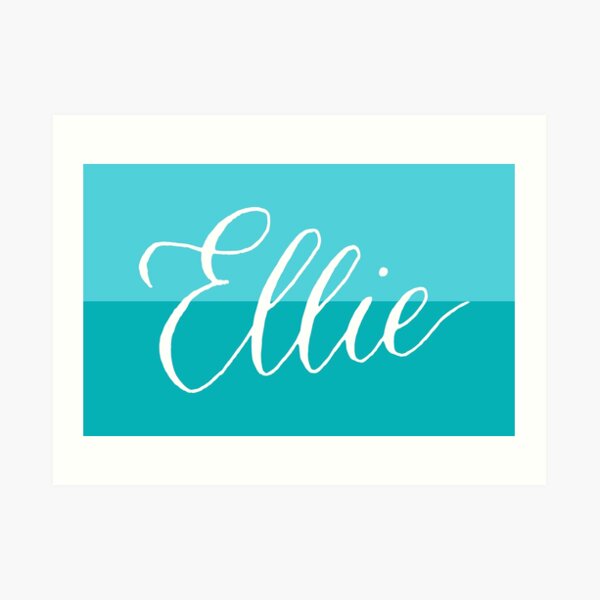 "Ellie - Modern Calligraphy Name Design" Art Print by cheesim | Redbubble