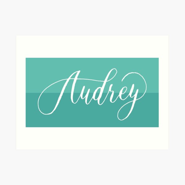 "Audrey - Modern Calligraphy Name Design" Art Print for Sale by cheesim ...
