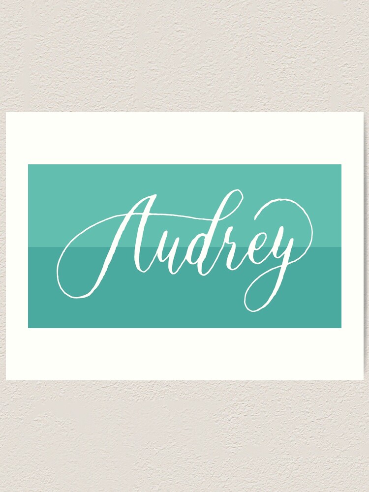 "Audrey - Modern Calligraphy Name Design" Art Print for Sale by cheesim ...