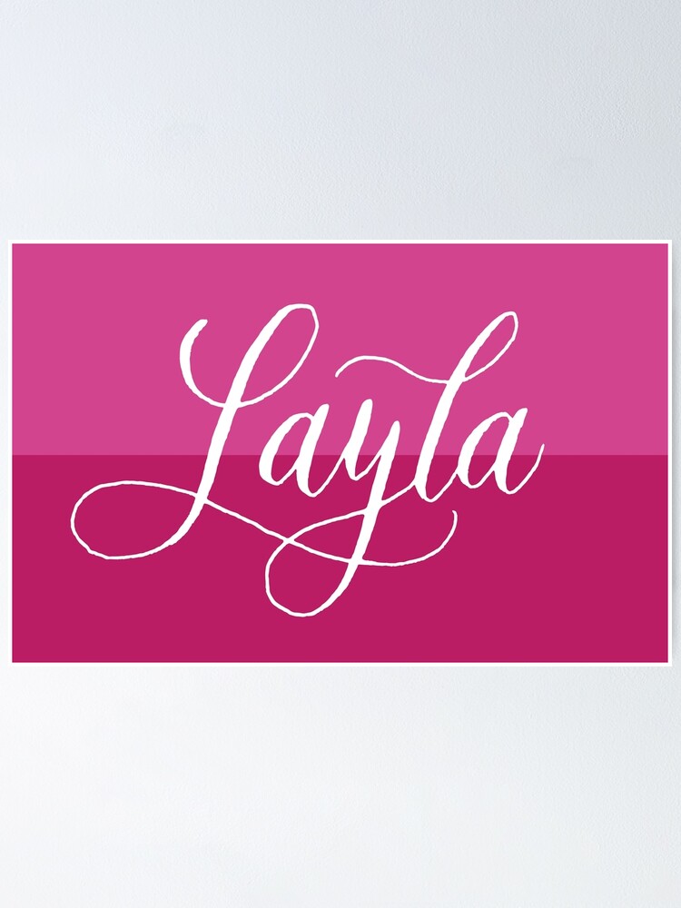 "Layla - Modern Calligraphy Name Design" Poster for Sale by Chee Sim ...