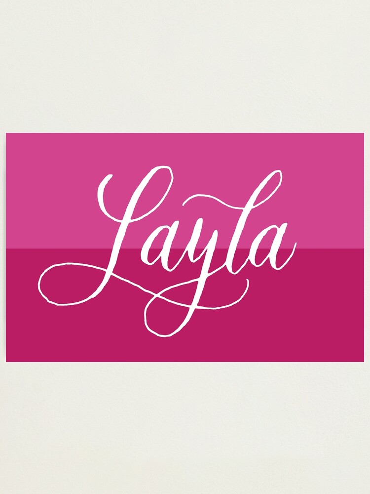 "Layla - Modern Calligraphy Name Design" Photographic Print for Sale by ...