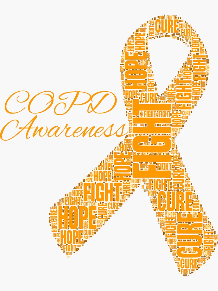 "Copd Awareness Support Orange Ribbon" Sticker for Sale by ...