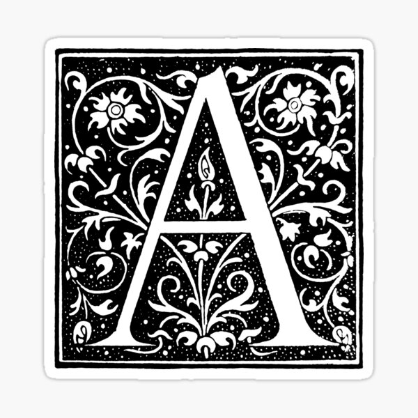 "White Ornate vintage letter A alphabet monogram design T-Shirt ...