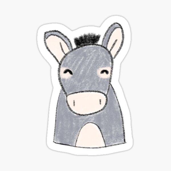 "Happy Donkey" Sticker for Sale by aeyela | Redbubble
