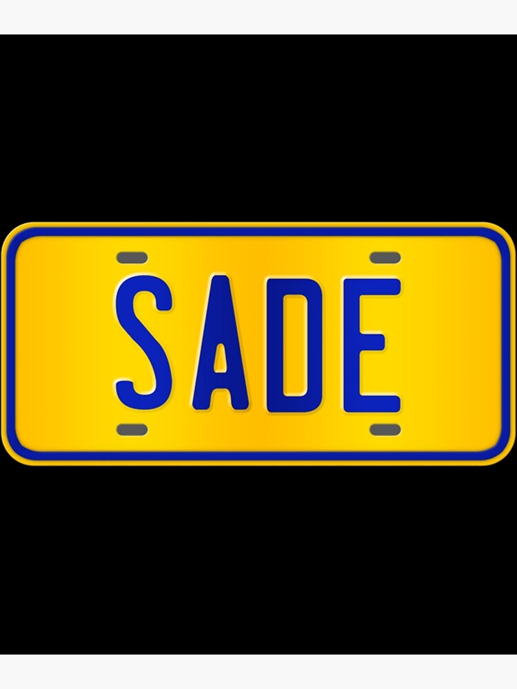 "Sade Name Custom Number Plate Design - Gift For Sade Classic " Poster ...