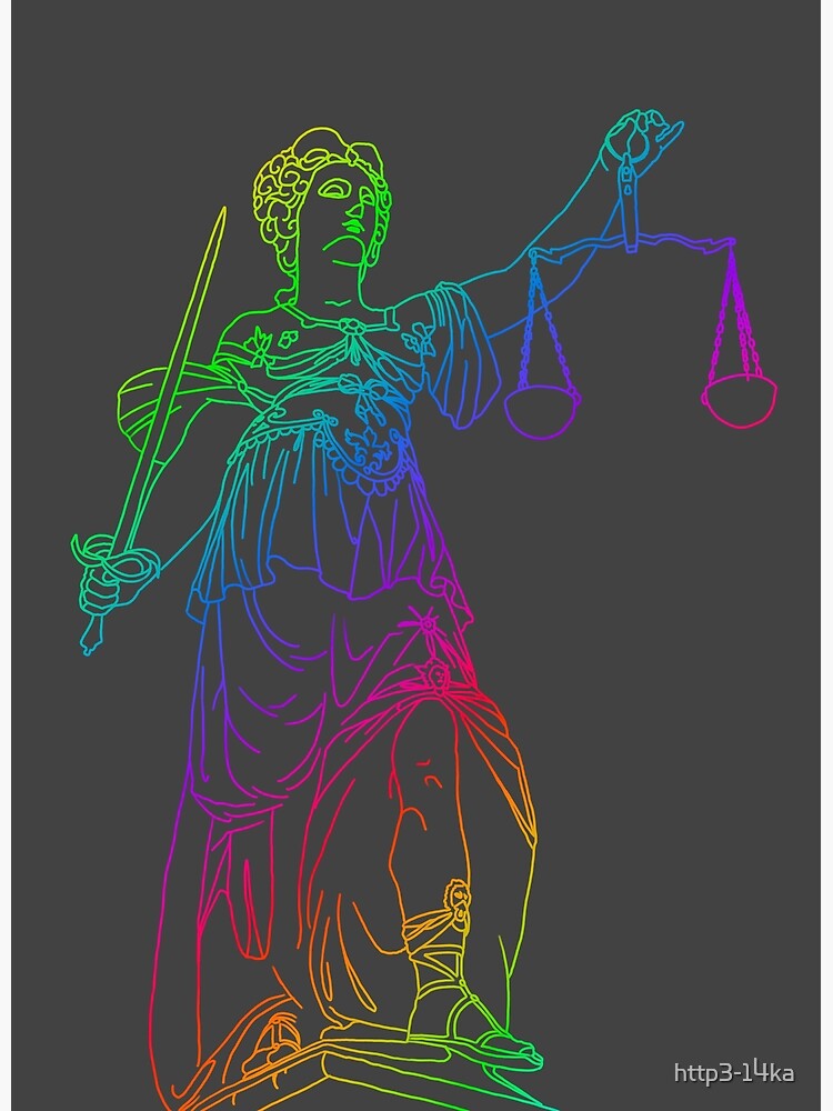 "Pride Justice Statue Art (Rainbow)" Poster for Sale by http3-14ka ...