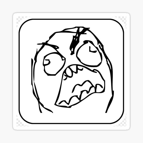 "Rage meme" Sticker by evanslopesart | Redbubble