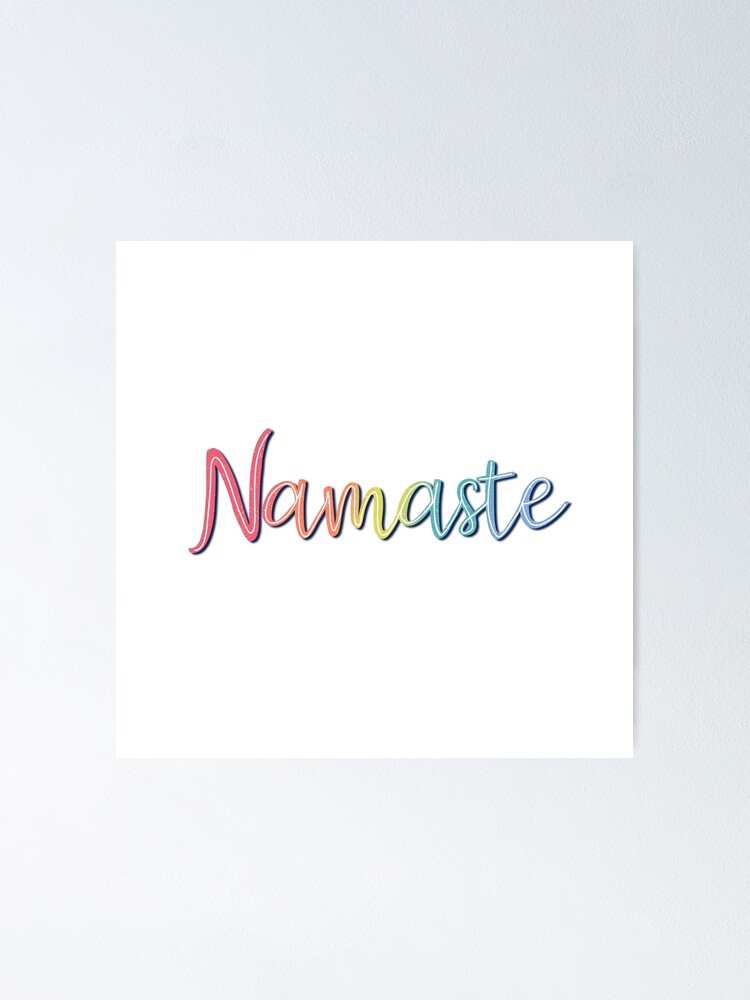 Póster « Cita de Rainbow Namaste escrita en cursiva con fondo de sombra ...
