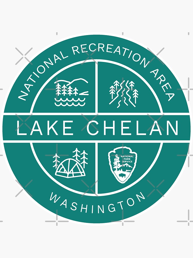 "Lake Chelan National Recreation Area Heraldic Logo" Sticker for Sale ...