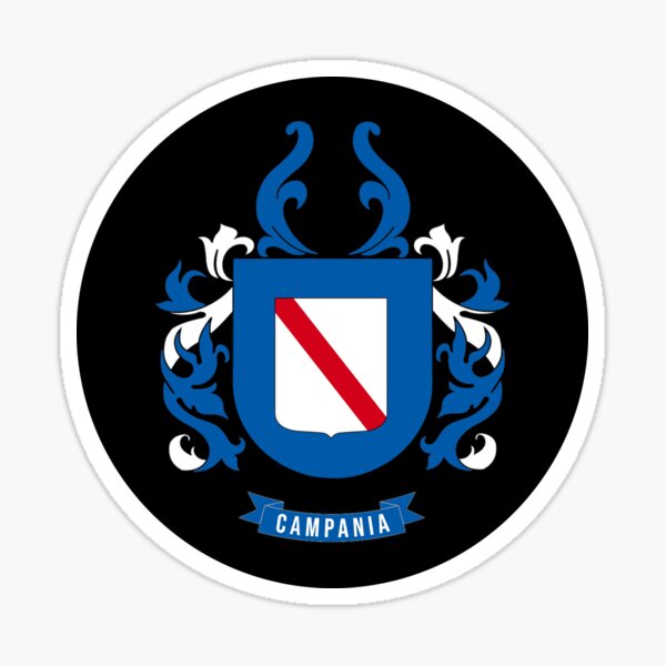 "Campania Flag Coat Of Arms - Cool Italian Campania Region" Sticker by ...