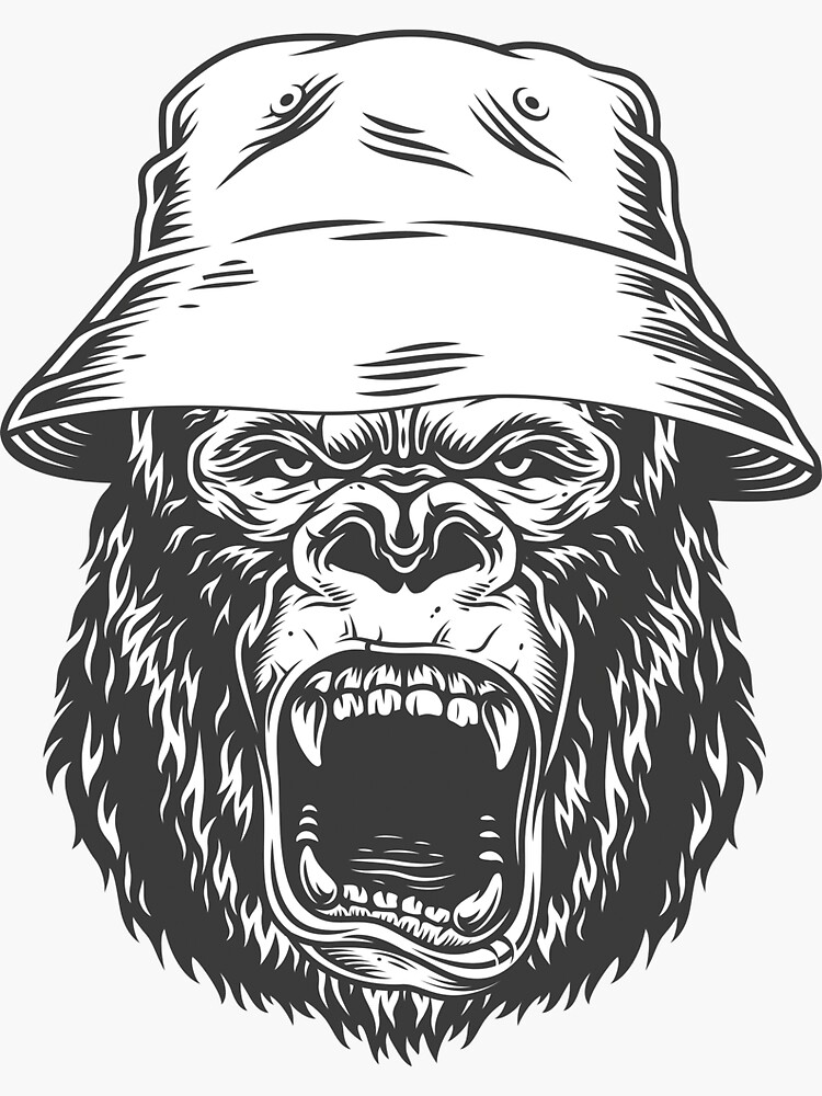 "Angry Ape" Sticker by artorno | Redbubble