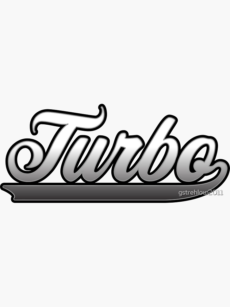 "Turbo Script Emblem Typography" Sticker for Sale by gstrehlow2011 ...