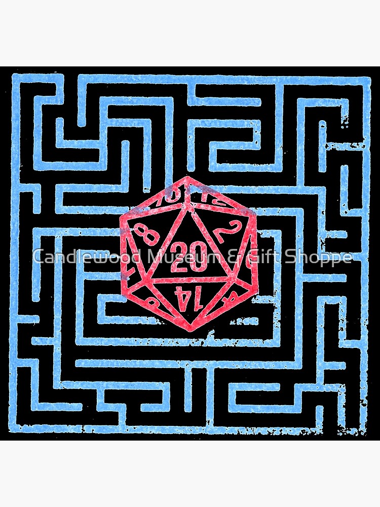 "Hand Stamped Old School d20 and Maze Dungeon" Art Print for Sale by ...