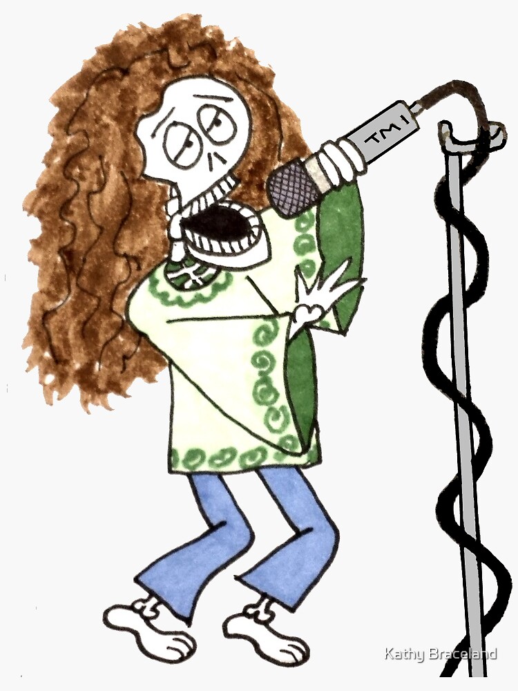 "Original Art - Skeleton Female Singer, Blues, Cry Baby, Mercedes Benz ...