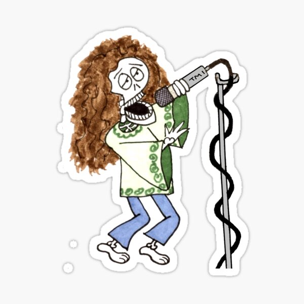 "Skeleton Musician Female Singer from 60's Day of the Dead" Sticker for ...