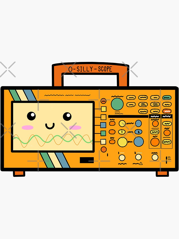 "Oscilloscope O-Silly-Scope Pun" Sticker for Sale by physicsisphun ...