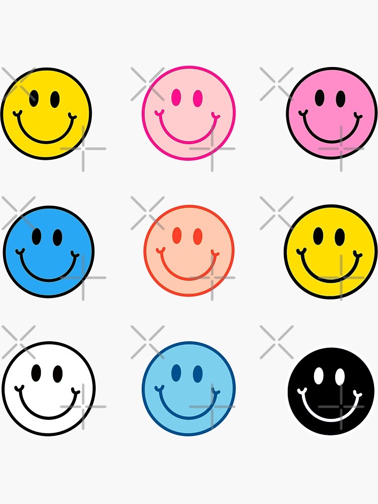 "9-Pack Stickers Pastel Pink Blue Yellow 90s" Sticker for Sale by ...