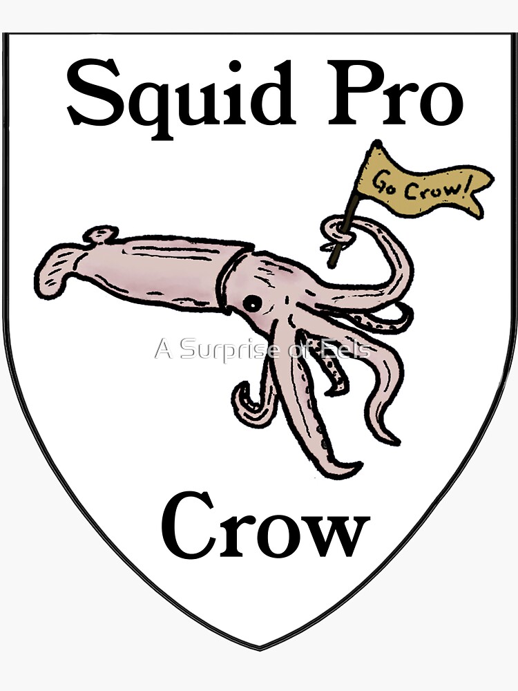 "Squid Pro Crow Heraldry" Sticker for Sale by Eel-Surprise | Redbubble