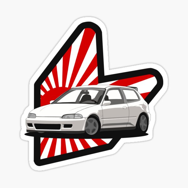 "EG Hatch - Red Sun JDM" Sticker for Sale by thesoapgallery | Redbubble