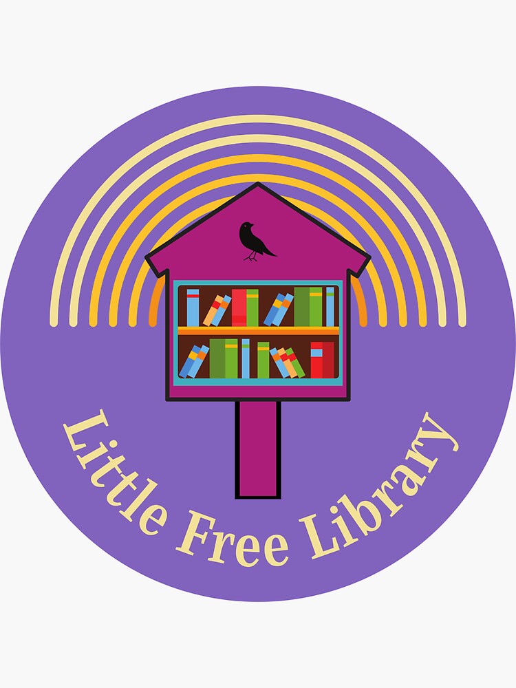 "Little Free Library Rainbow" Sticker for Sale by BJEdesign | Redbubble