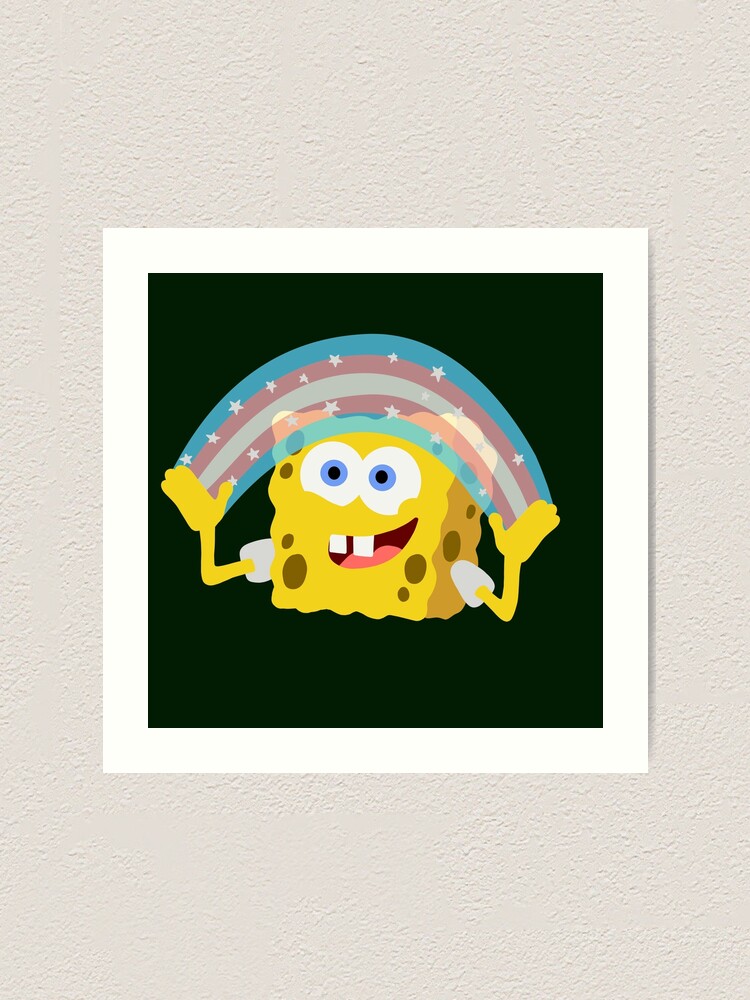 "SpongeBob SquarePants Imagination Rainbow Transgender Flag" Art Print ...