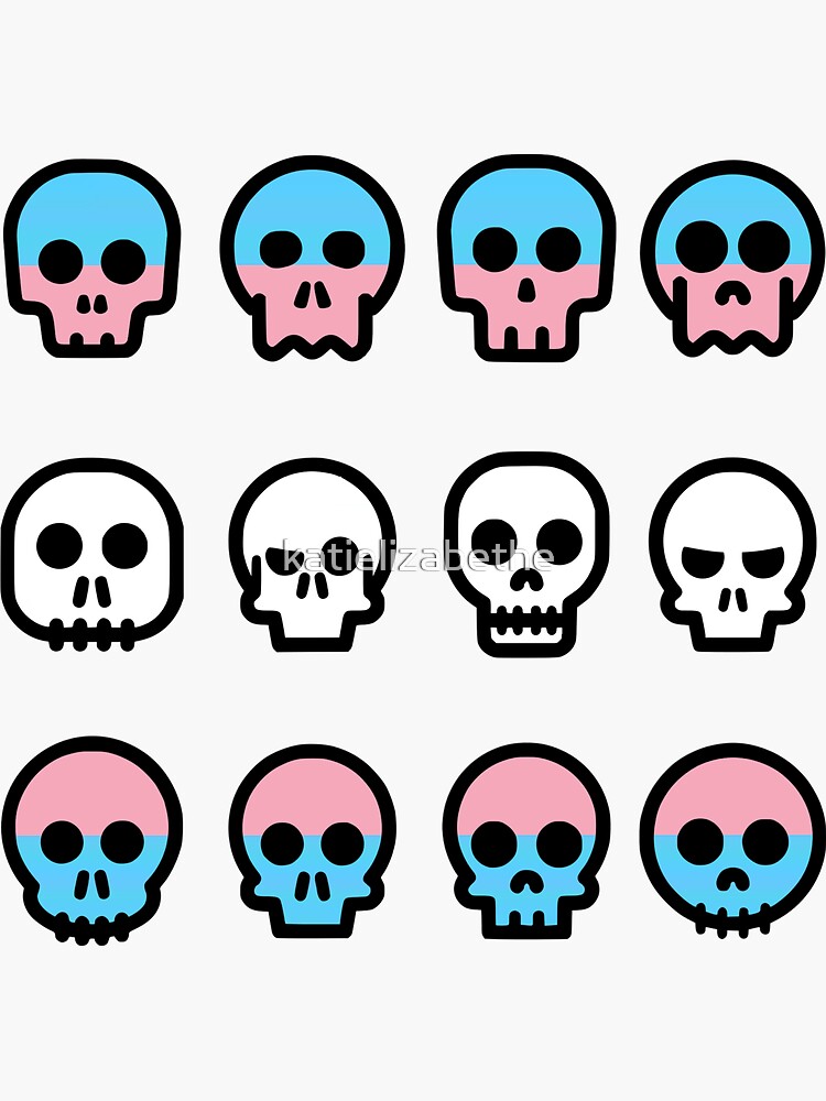 "Transgender Skulls" Sticker for Sale by katielizabethe | Redbubble