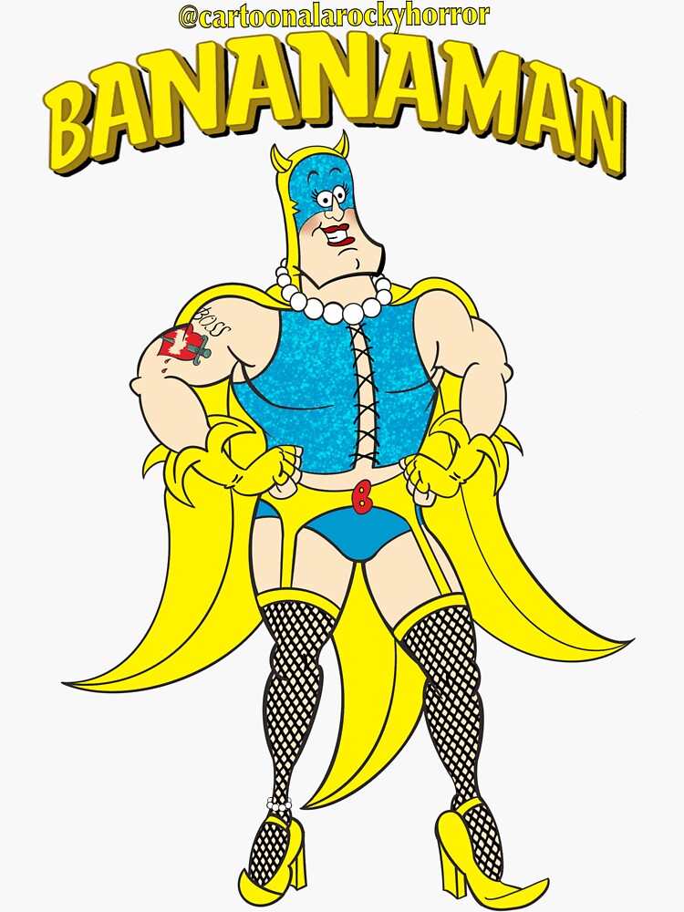 "Bananaman " Sticker for Sale by cartoonrhps | Redbubble