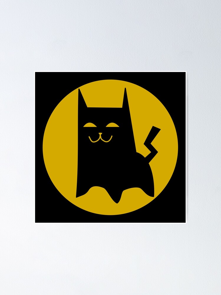 "Cute Batcat Symbol | Shadow | Kitten | Kitty Cartoon" Poster for Sale ...